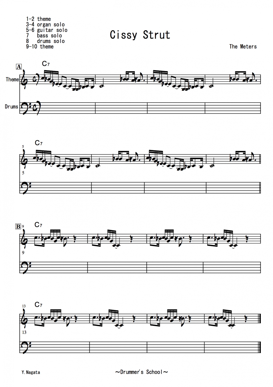 Cissy Strut・テンポ90・セッション譜面・練習動画 | LiveArt音楽教室